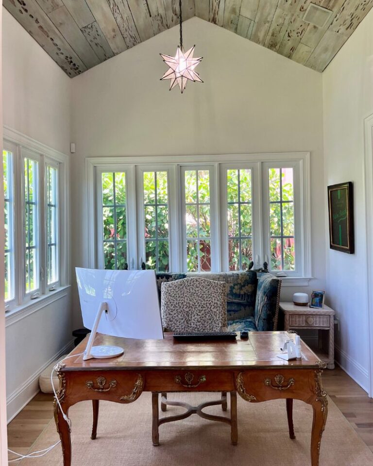 Budget Friendly Lime Wash Ceiling